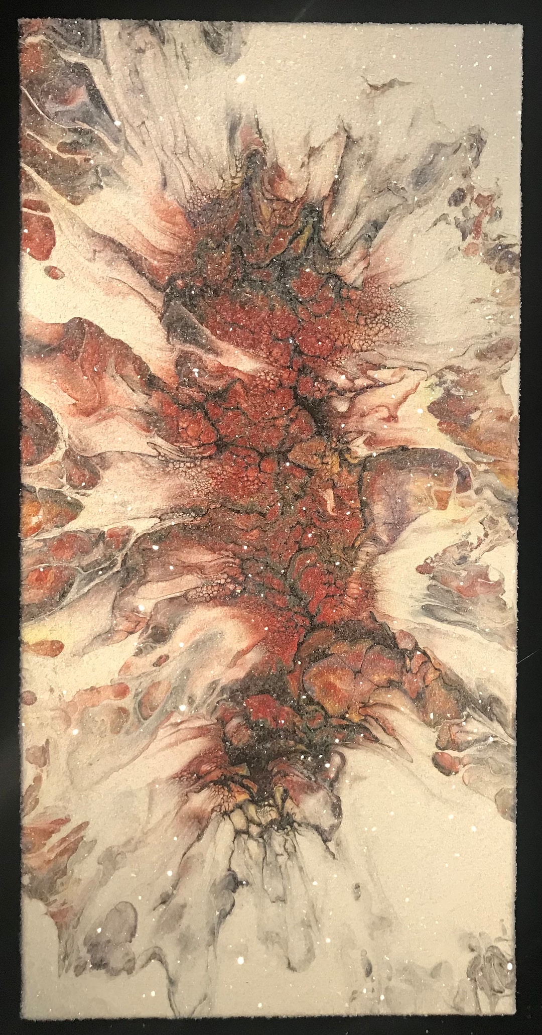 Linear Fun-10x20-linear Fluid Art Bloom W/diamond Dust-fluid Art- Fluid ...