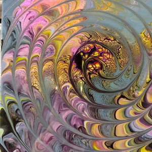 Swirly Gig- 10x10-modifiedfluid Art Bloom – Fluid Art Painting – One of ...