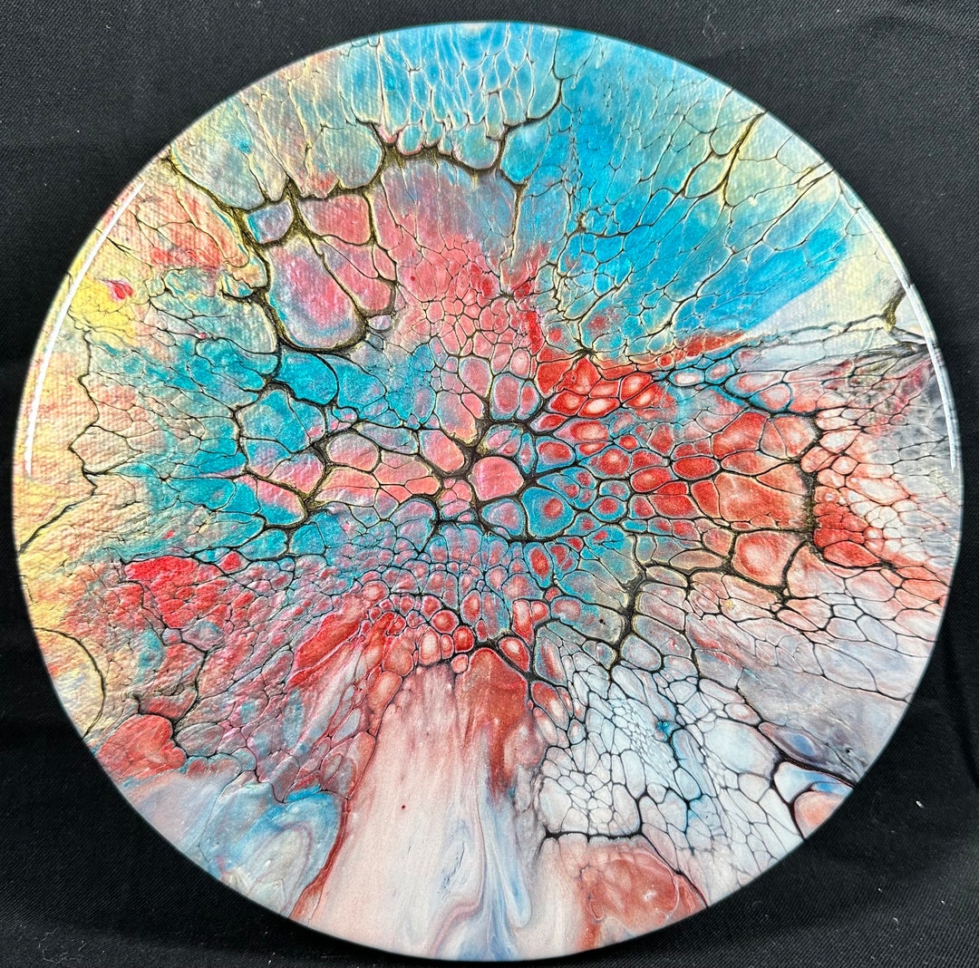 Reflections-10” Round- Abstract- Fluid Art Bloom– Fluid Art Painting ...