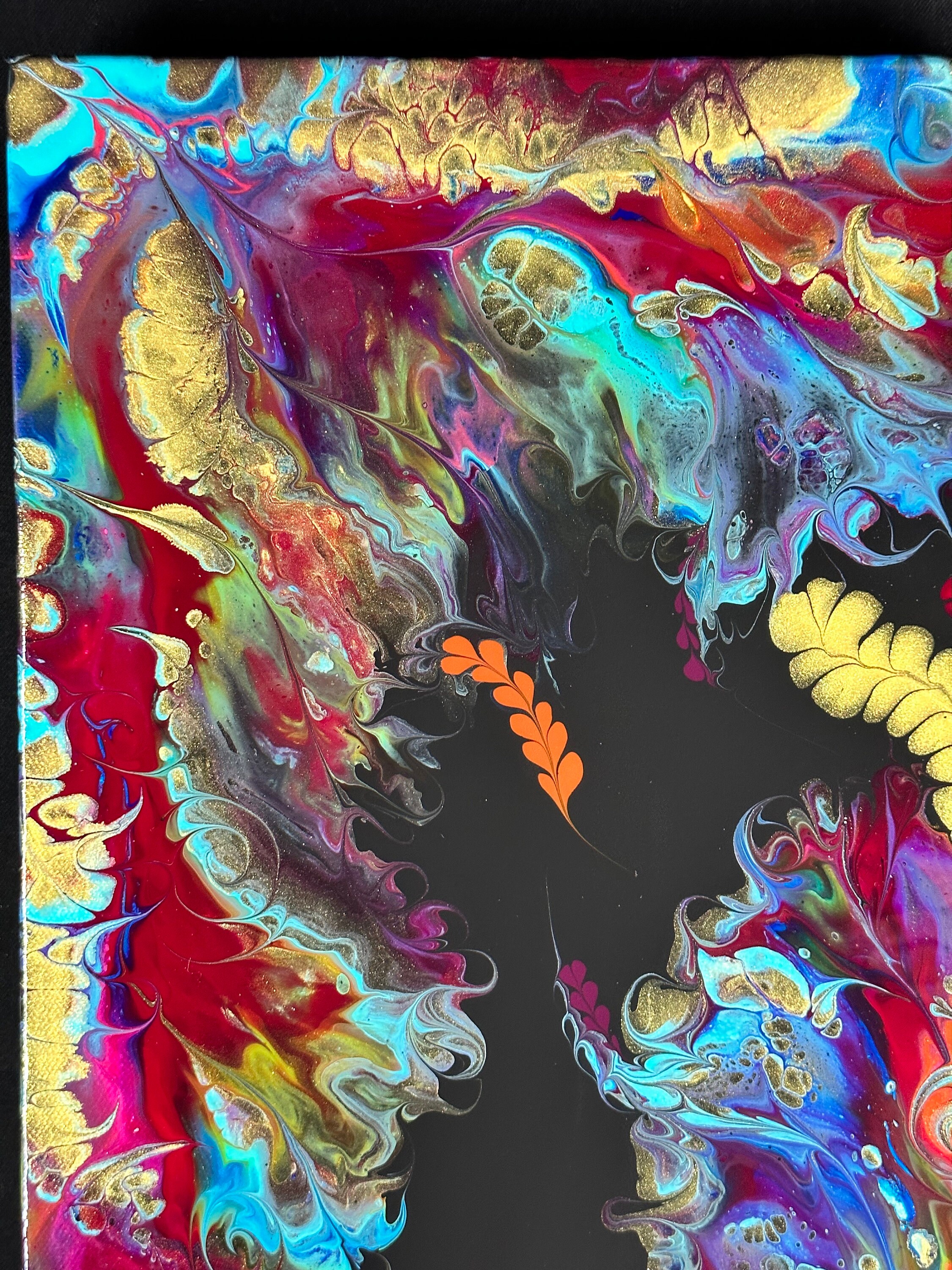 Whimsical Cascade-12x20-linear Fluid Art Bloom -fluid Art- Fluid Art Painting– Fluid Art W ...