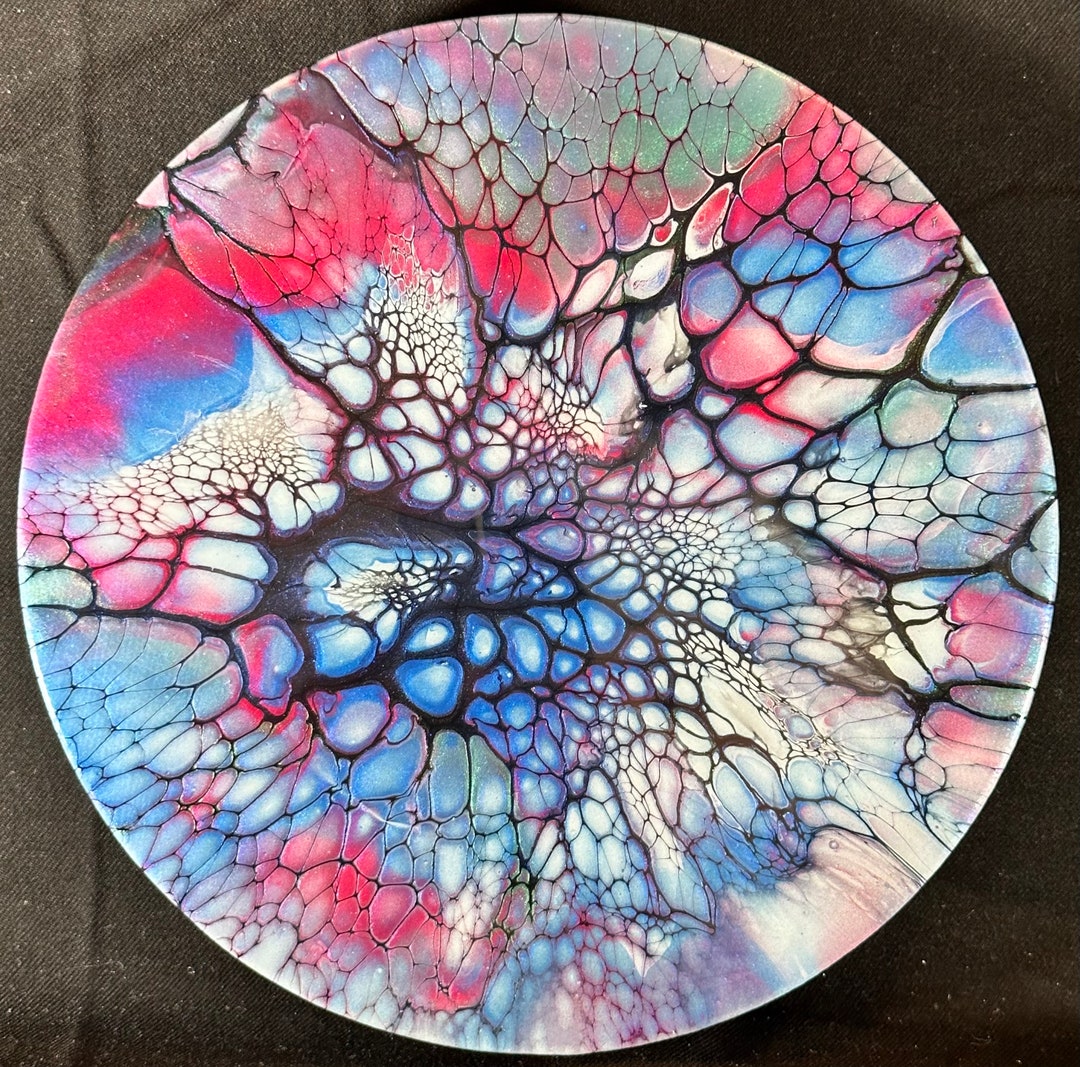 Blooming Grace- 8" Round- Fluid Art Bloom - Fluid Art -painting – One ...