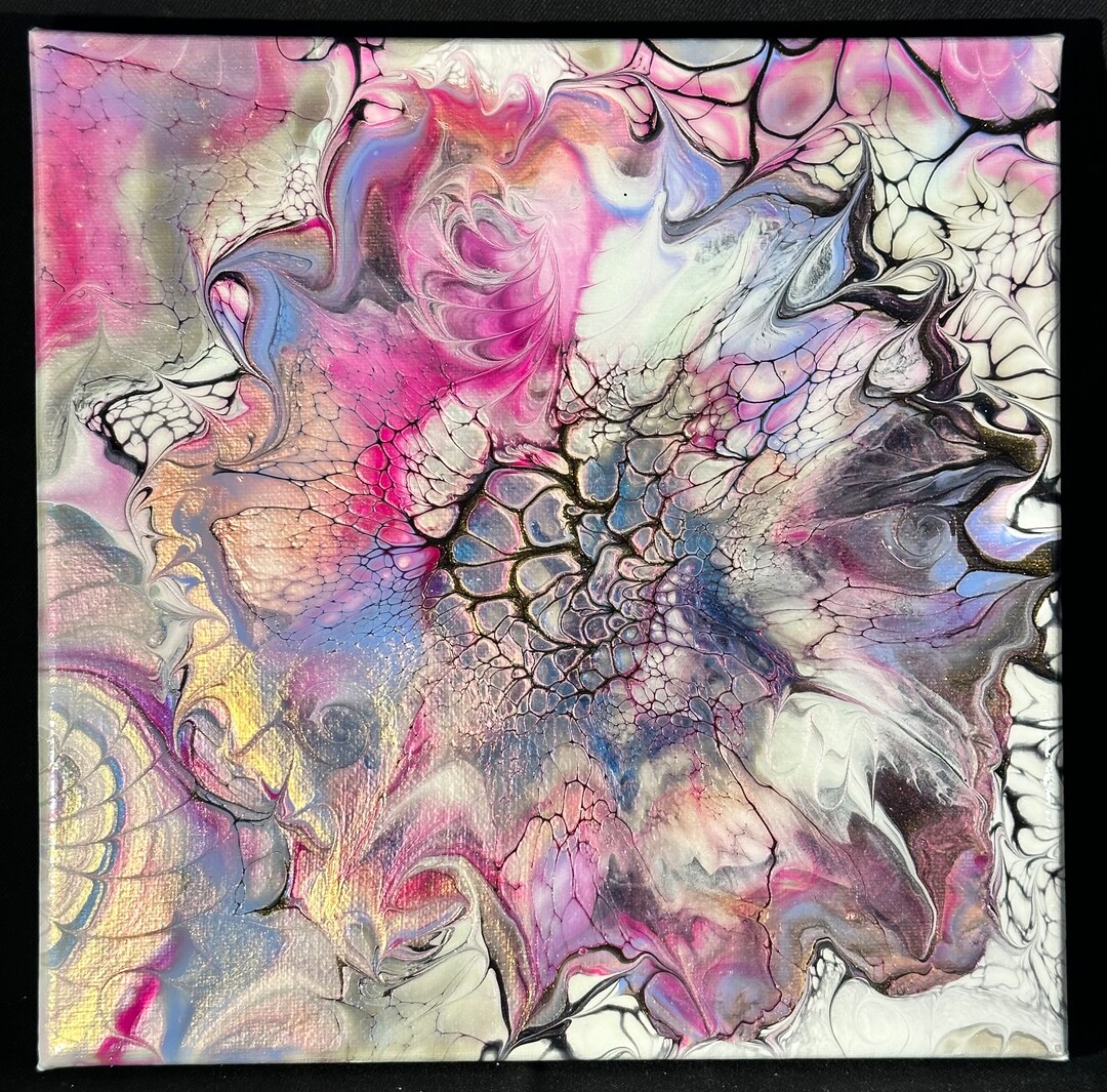 Flowing Petals-10x10-fluid Art Bloom – Fluid Art Painting – One of a ...