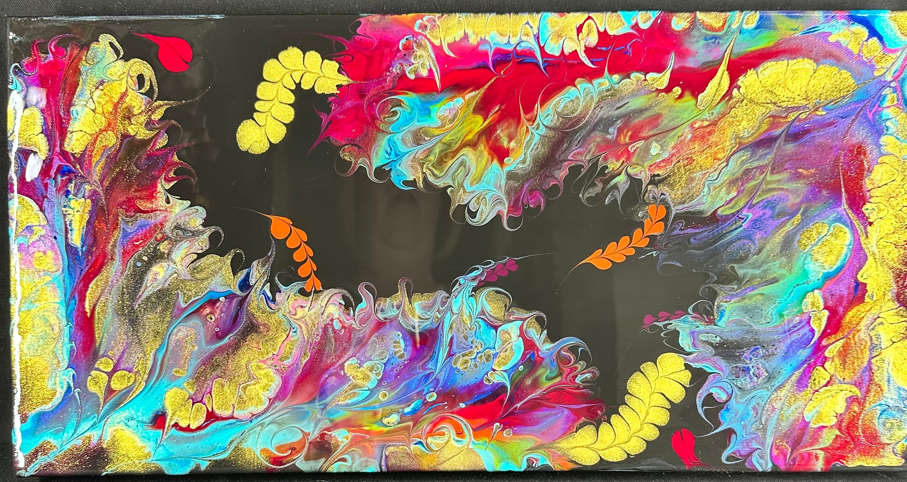 Whimsical Cascade-12x20-linear Fluid Art Bloom -fluid Art- Fluid Art ...