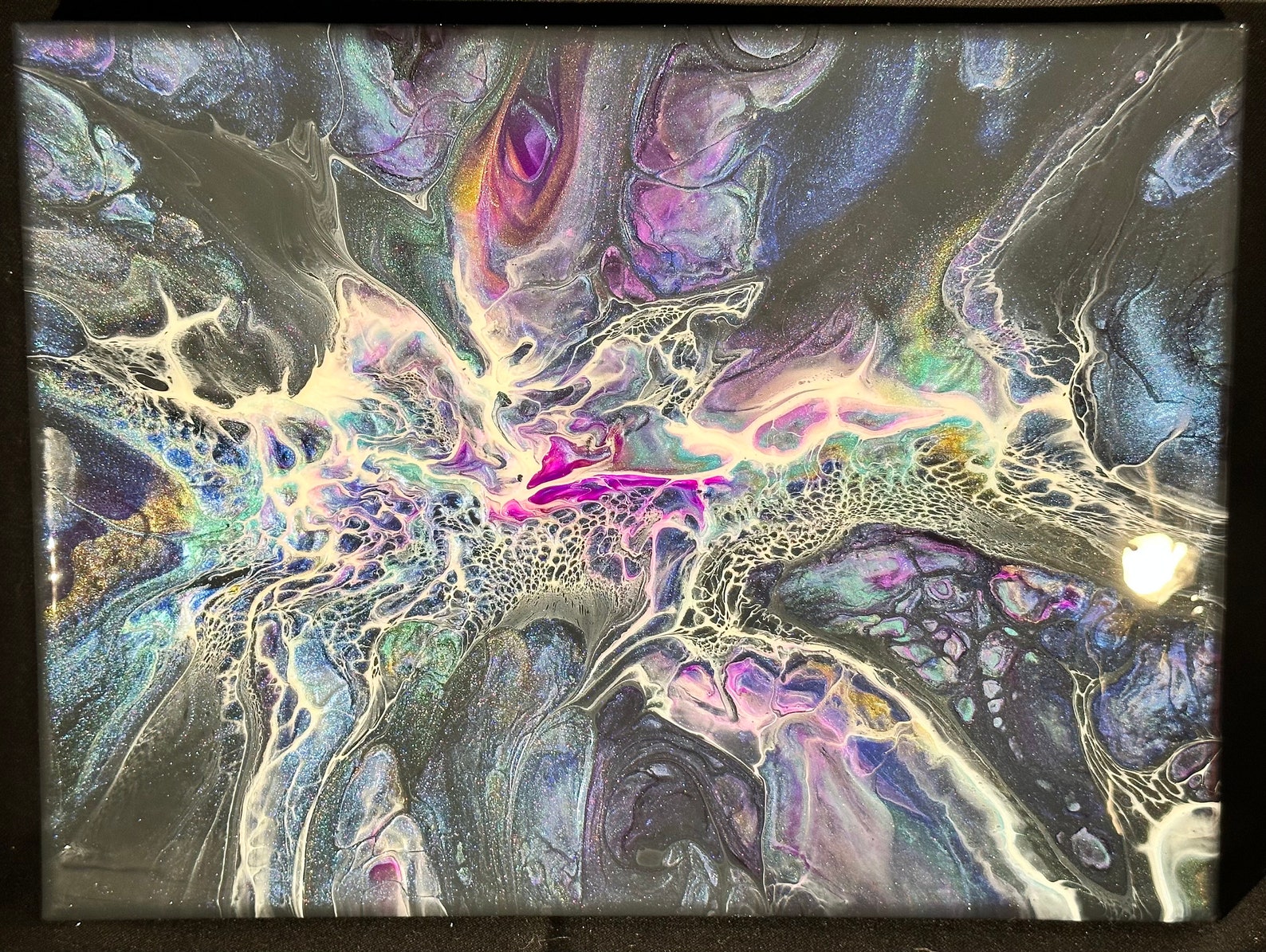 White Lightning-9x12-linear Bloom-fluid Art- Fluid Art Painting–one of ...