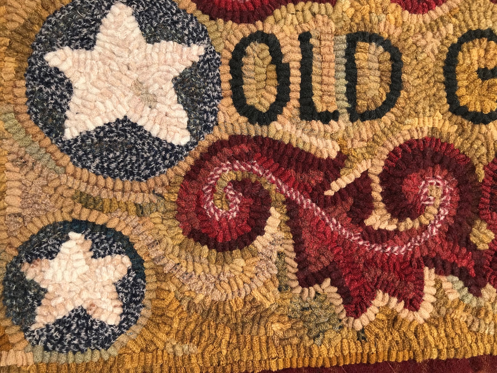 Rug Hooking Pattern Old Glory Primitive Hooked Rug Pattern - Etsy