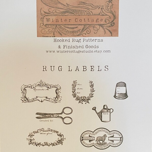 Rug Hooking Labels - Etsy