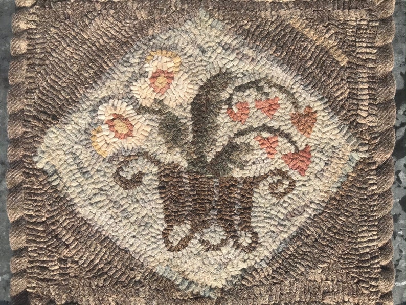 Grandma's Spring Bouquet Hooked Rug Pattern by Winter Cottage Studio ...