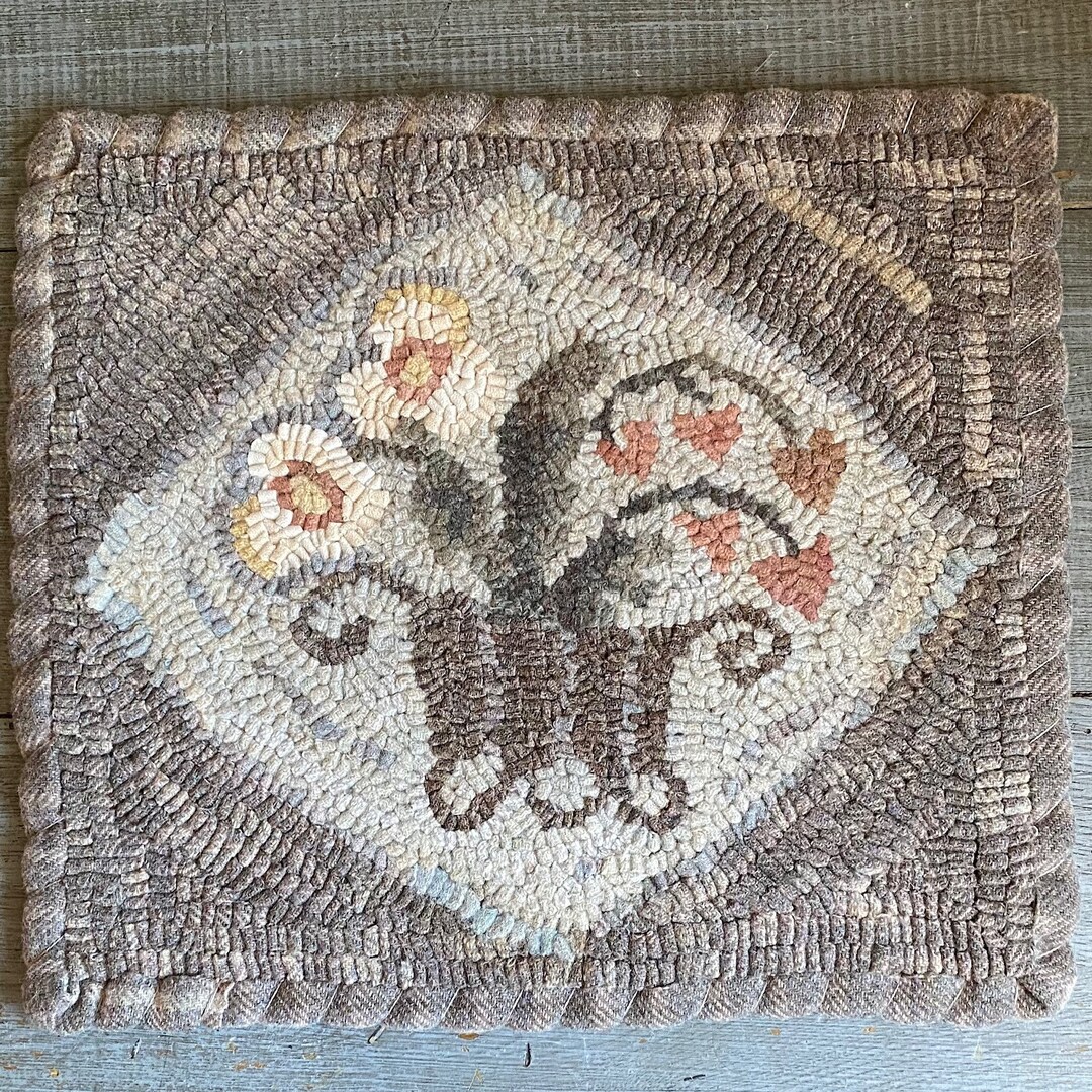 Hooked Rug Pattern, Grandma’s Spring Bouquet, Primitive Rug Pattern ...