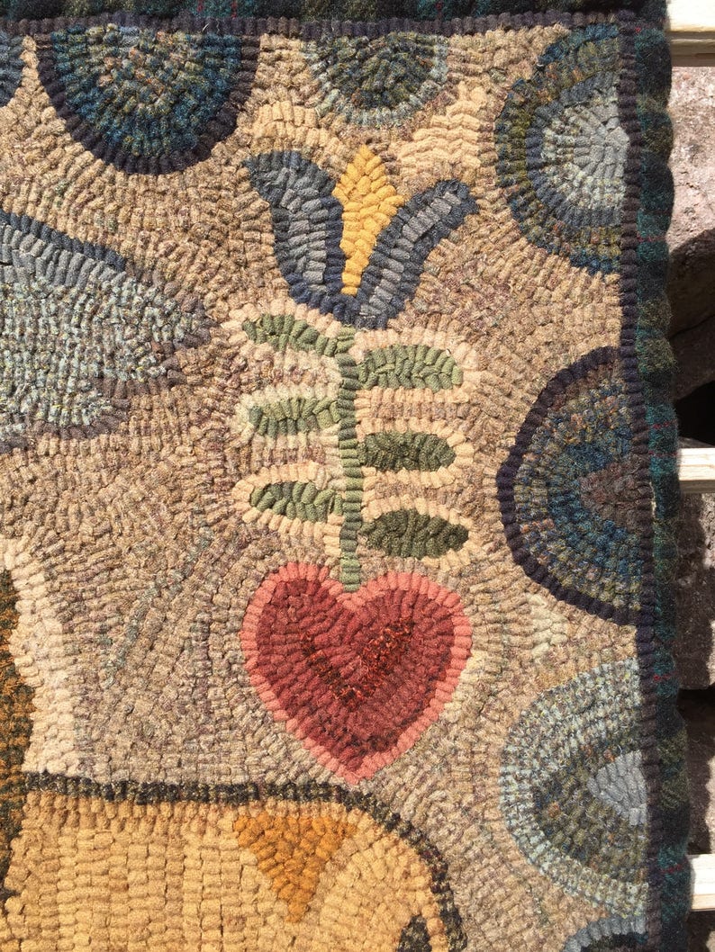 Rug Hooking Pattern, Primitive Hooked Rug Pattern, Original Design by ...