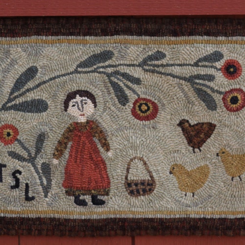 Rug Hooking Pattern Cottage Garden Primitive Hooked Rug - Etsy