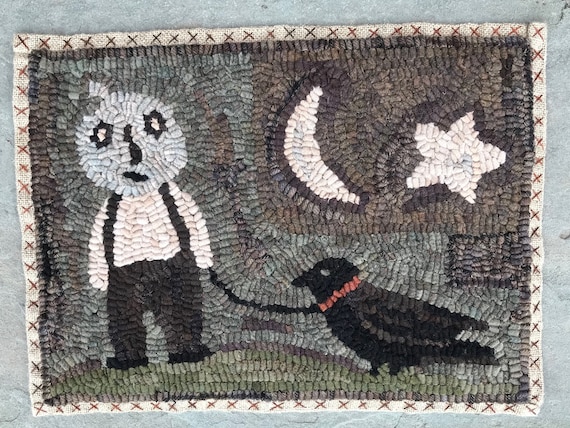 Rug Hooking Pattern Jacks Crow Primitive Hooked Rug - Etsy