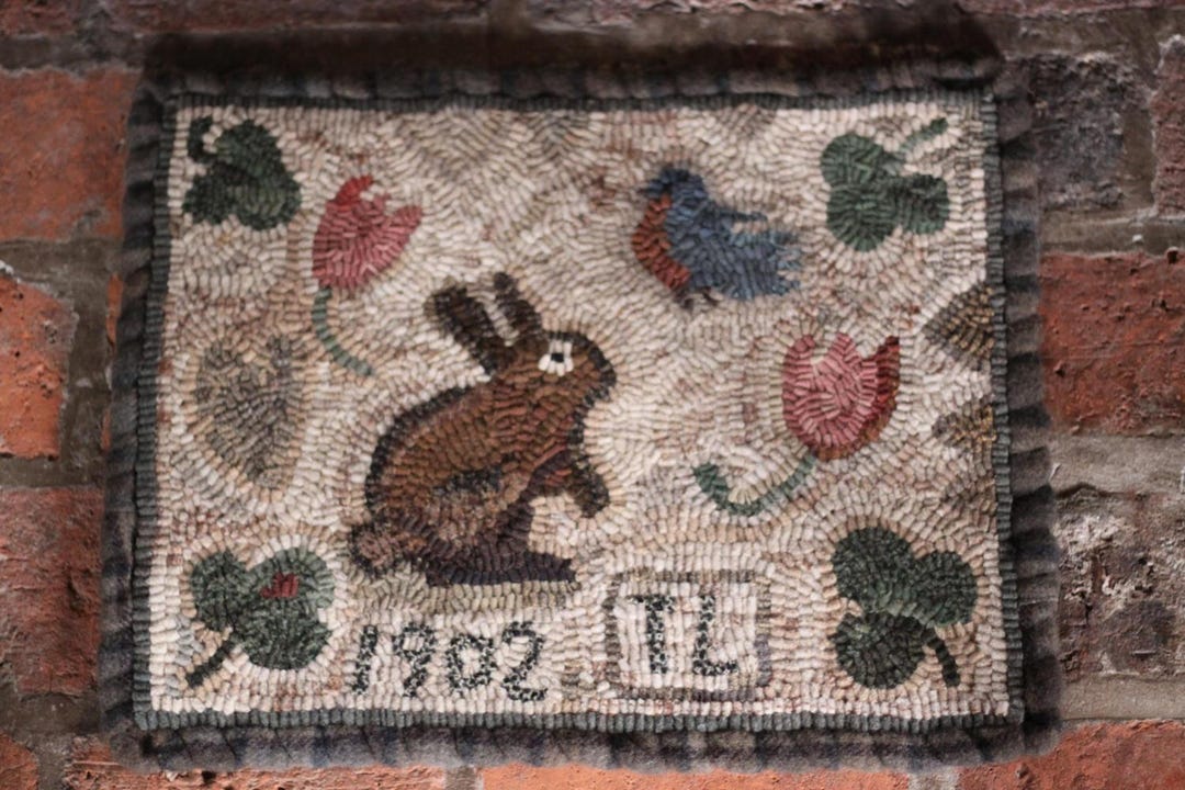 Rug Hooking Pattern, Primitive Hooked Rug Pattern, Original Design by ...