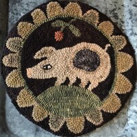 Rug Hooking Pattern, Cottage Garden, Primitive Hooked Rug Pattern ...