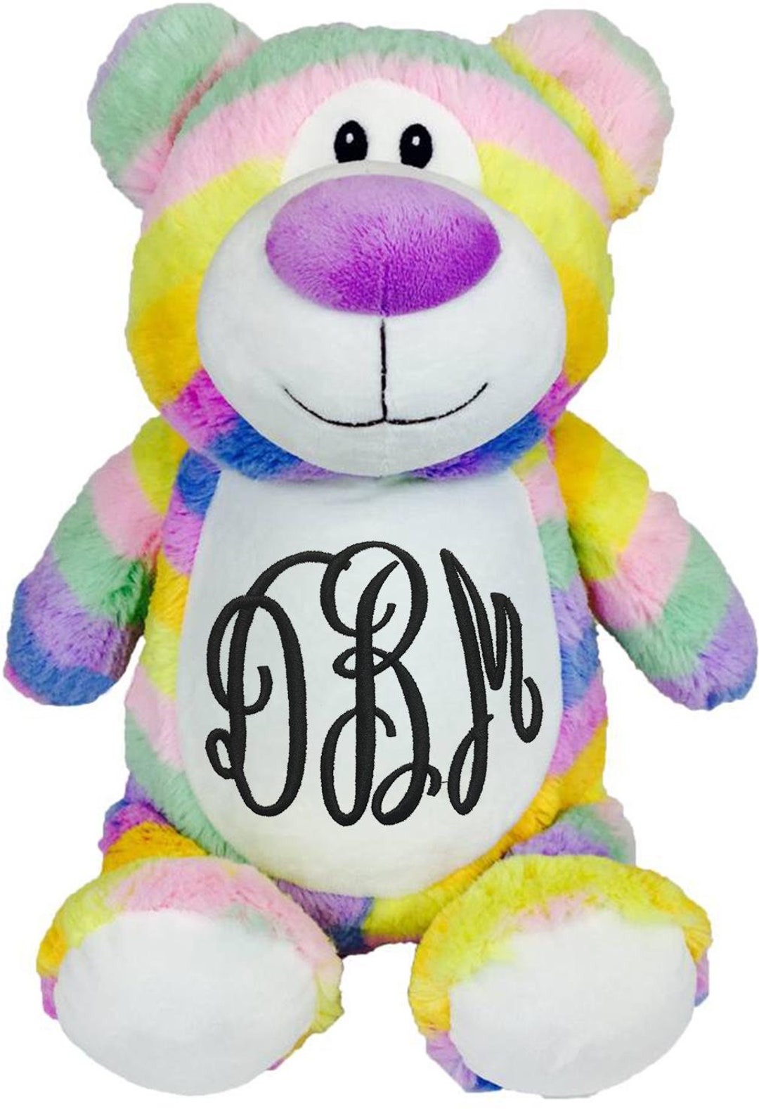 Personalized Bear, Pastel Rainbow, Cubbie, Stuffed - Etsy