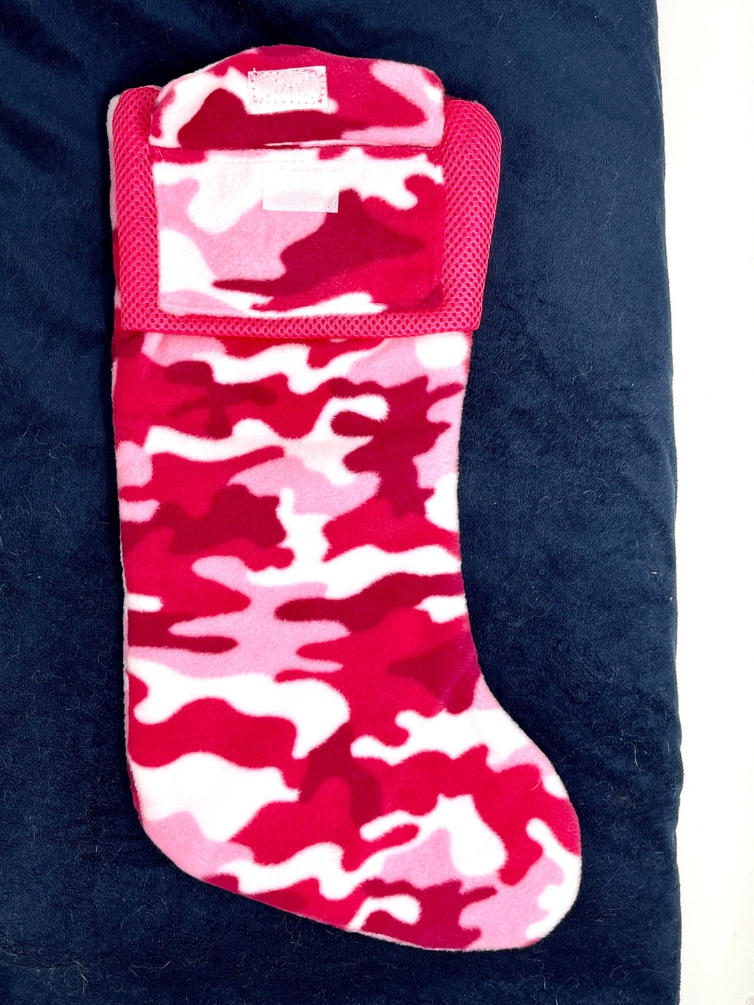 Personalized Christmas Stocking, Pink Camo, Vinyl Name or Initial or ...