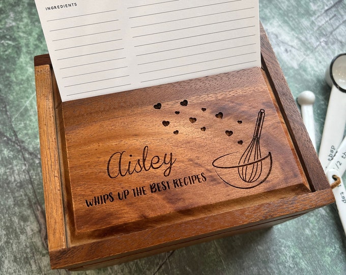Large Recipe Box, Recipe Box 4x6, Wooden Recipe Box - Etsy