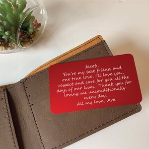 Gift for Boyfriend | Wallet Insert | Wallet Notecard | Boyfriend Gift ...