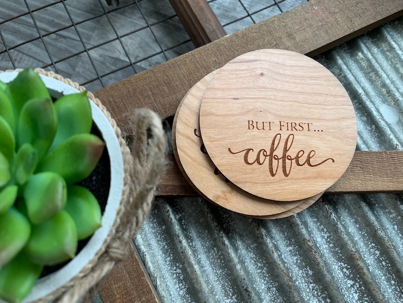 Coffee Coasters but First Coffee Coworker Gifts Coffee - Etsy