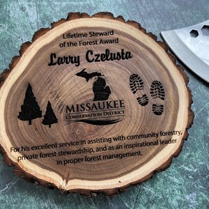 Conservation Gift | Forest Award | Elm Wood Plaque | Forest Plaque ...