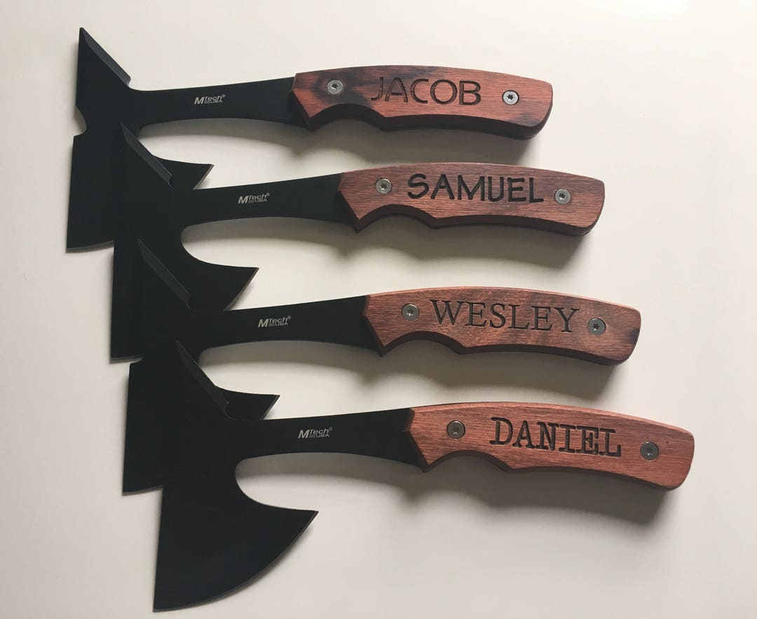 Engraved Hatchet, Set of 9 | Hatchetman | Groomsmen Hatchet | Axe ...