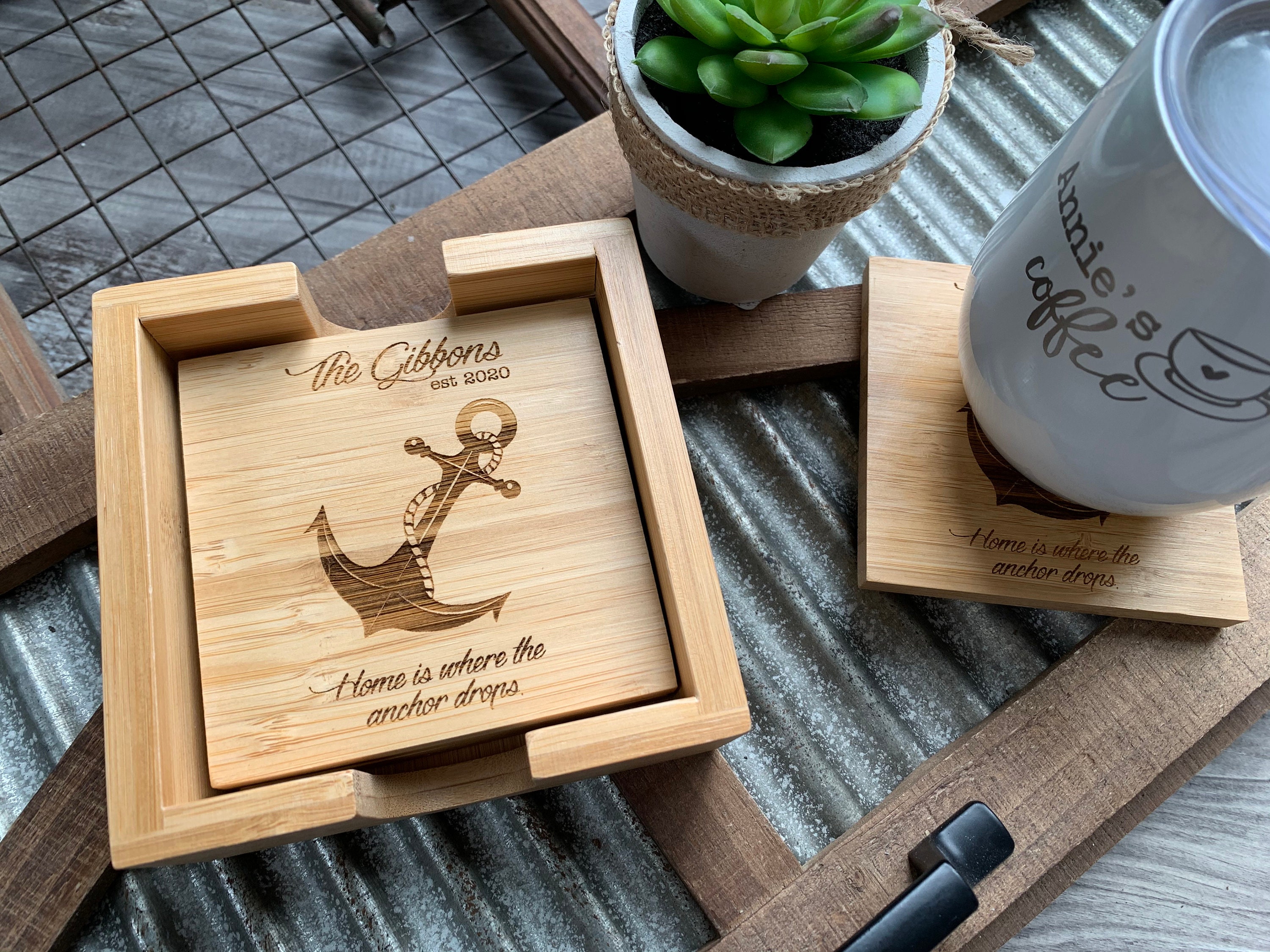 Nautical Coasters Anchor Coasters Anchor Decor Nautical - Etsy