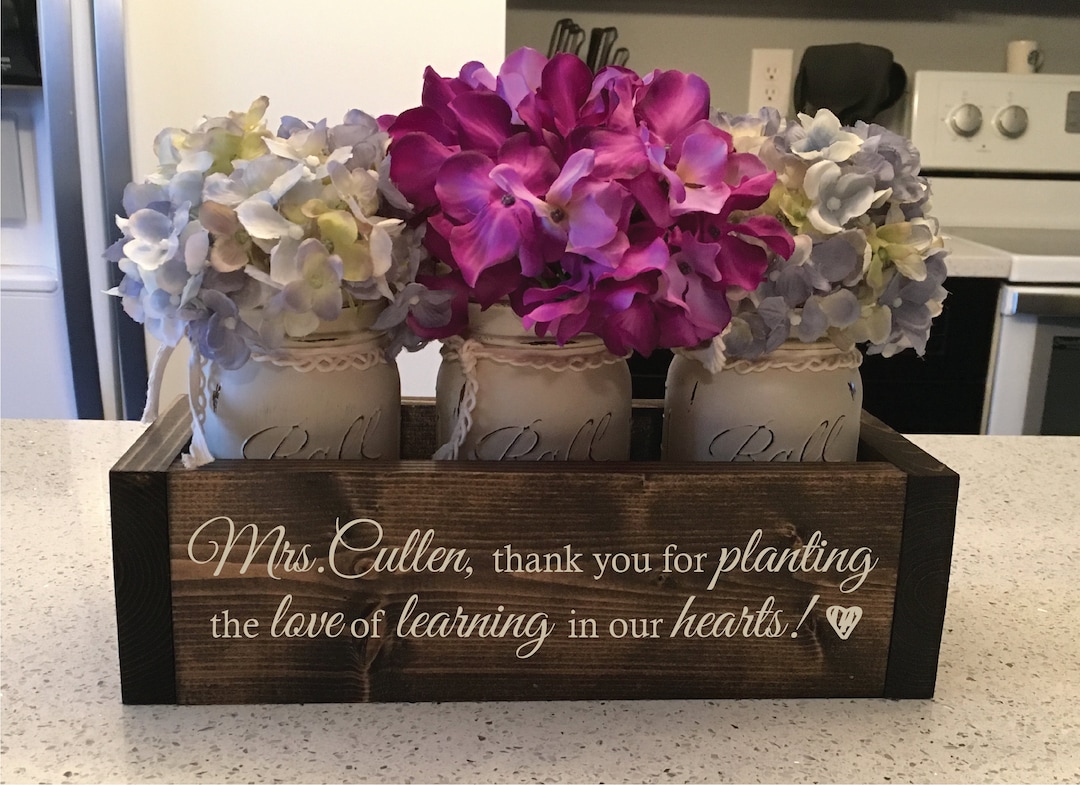 Teacher Flower Gift | Teacher Flower Arrangement, Optional Jars ...
