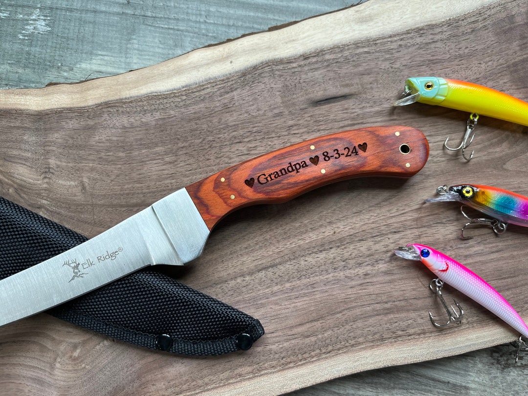 Personalized Fishing Knife & Sheath, Angler Gift, Gifts for Dad, Gifts ...