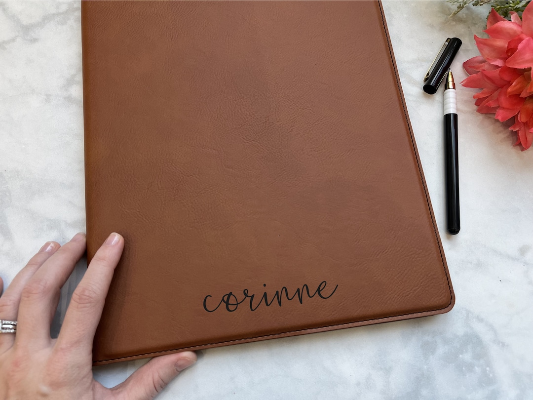 Personalized Faux Leather Padfolio: Corporate Journal, Executive Gift ...