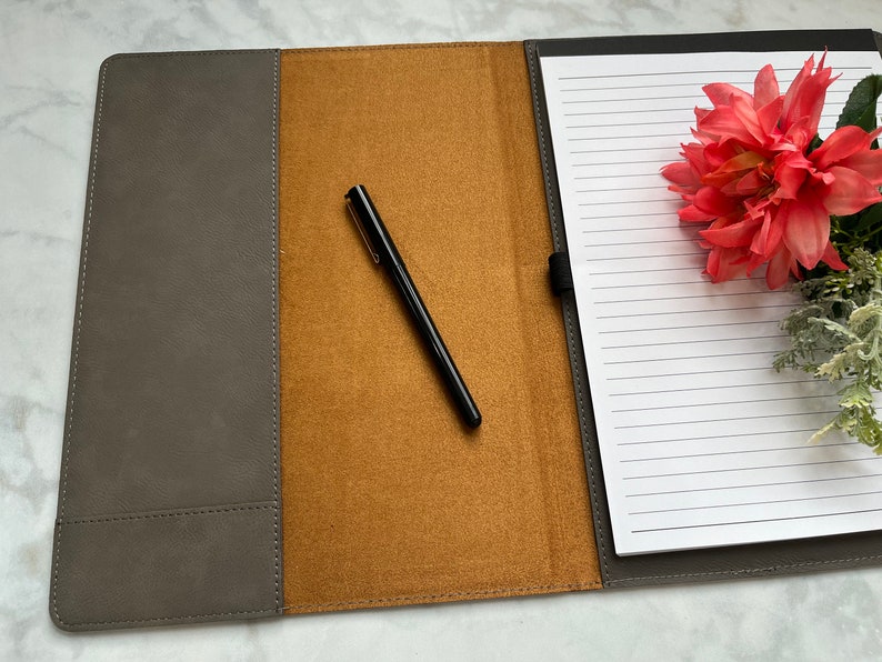 Personalized Faux Leather Padfolio: Custom Laser Engraved Portfolios - Etsy