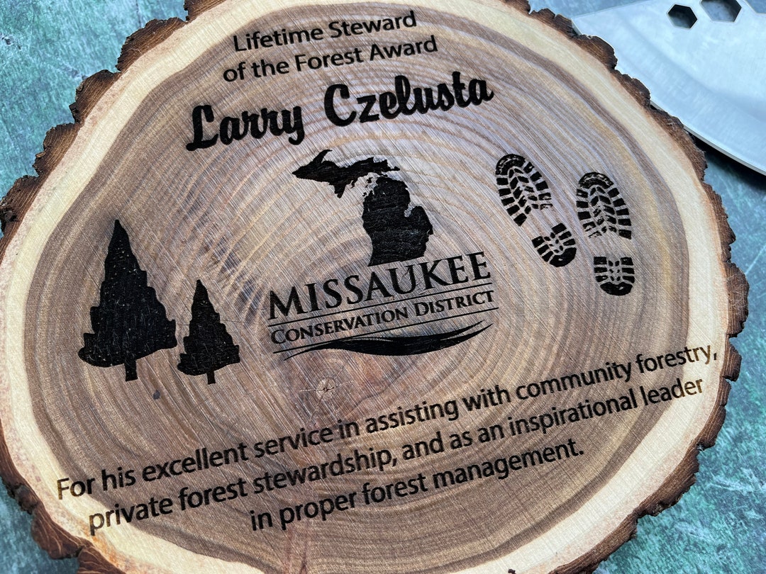 Conservation Gift | Forest Award | Elm Wood Plaque | Forest Plaque ...