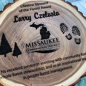 Conservation Gift | Forest Award | Elm Wood Plaque | Forest Plaque ...