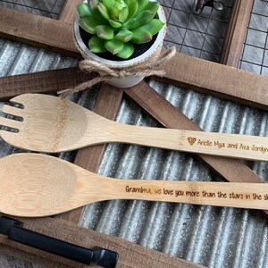 Personalized Kitchen Utensils Wood Engraved, Cooking Utensils Set of 2 ...