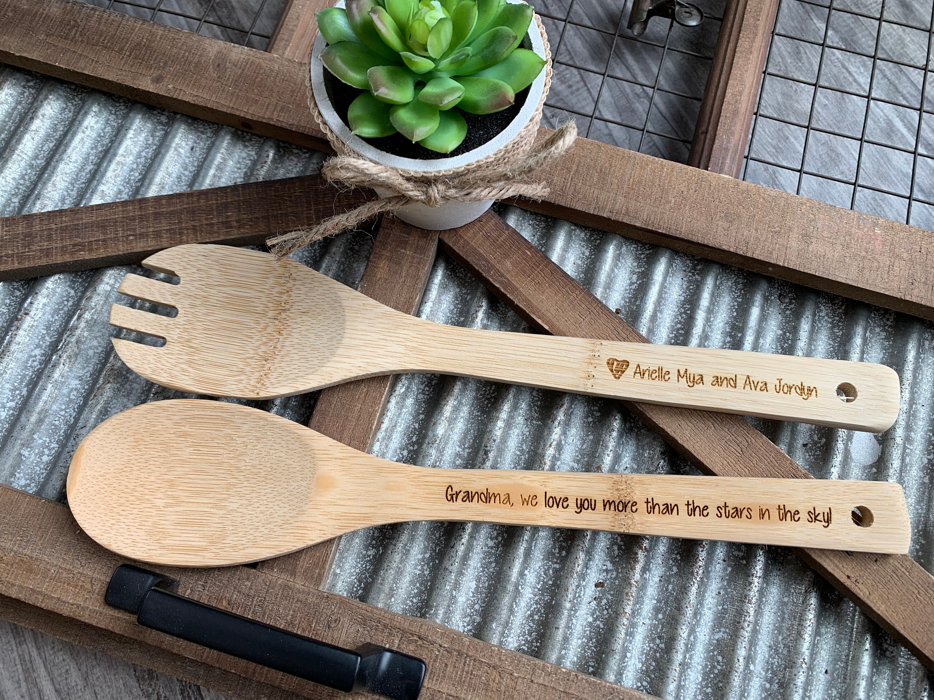 Personalized Kitchen Utensils Wood Engraved Cooking Utensils - Etsy.de