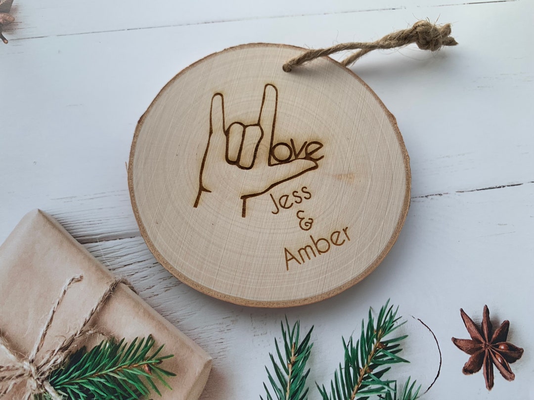 Sign Language Ornament "i Love You", Personalized Christmas Ornament ...