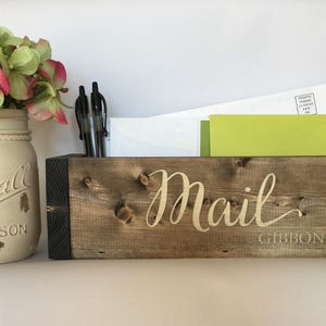 Rustic Mail Holder | Rustic Home Decor | Mail Organizer | Rustic Wood ...