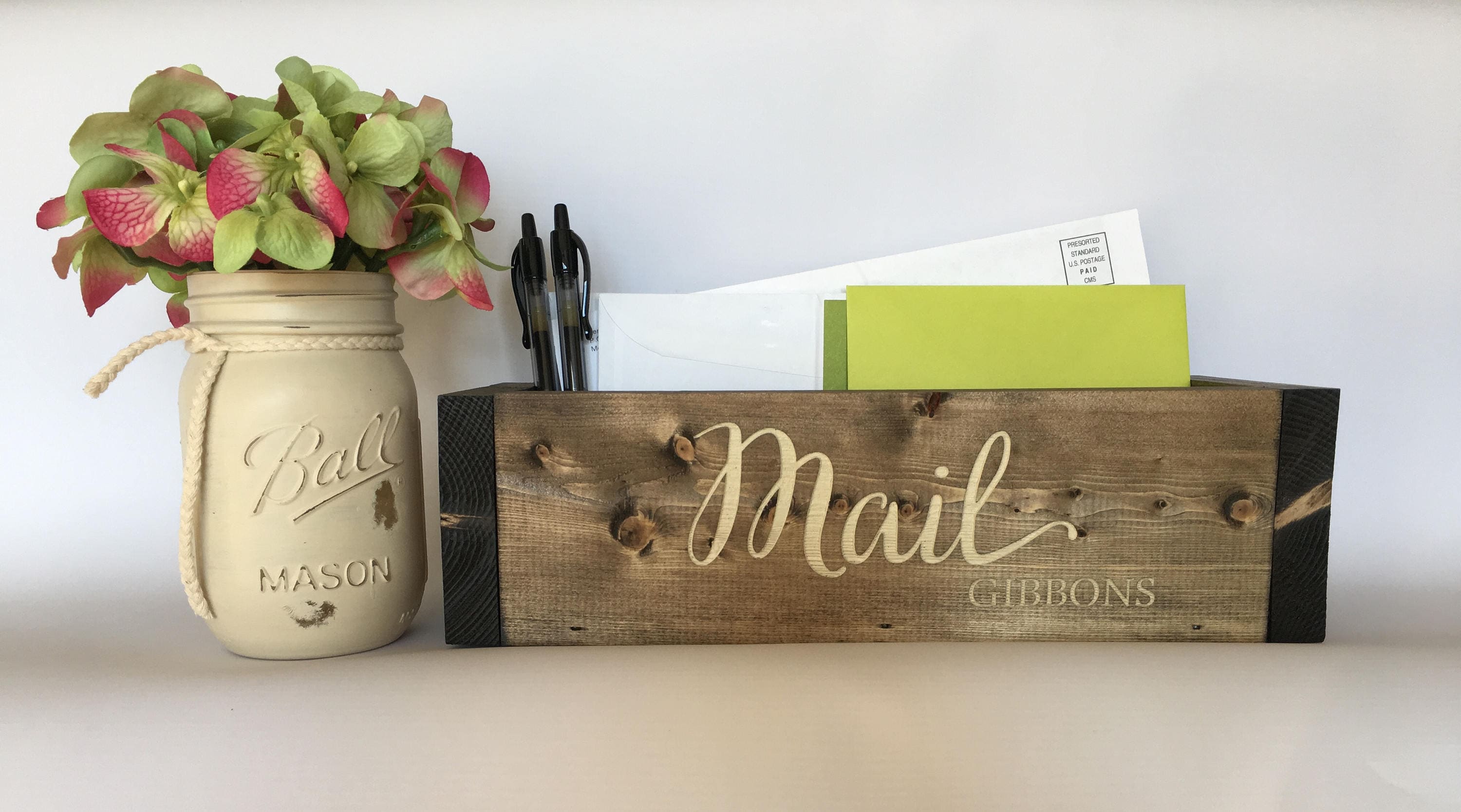 Mail Organizer Mail Holder Rustic Wooden Mail Holder | Etsy