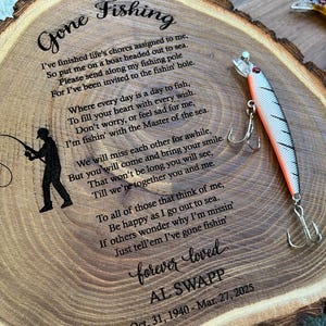 Gone Fishing Memorial, Fishing in Heaven Poem Gift, Gone Fishing Plaque ...