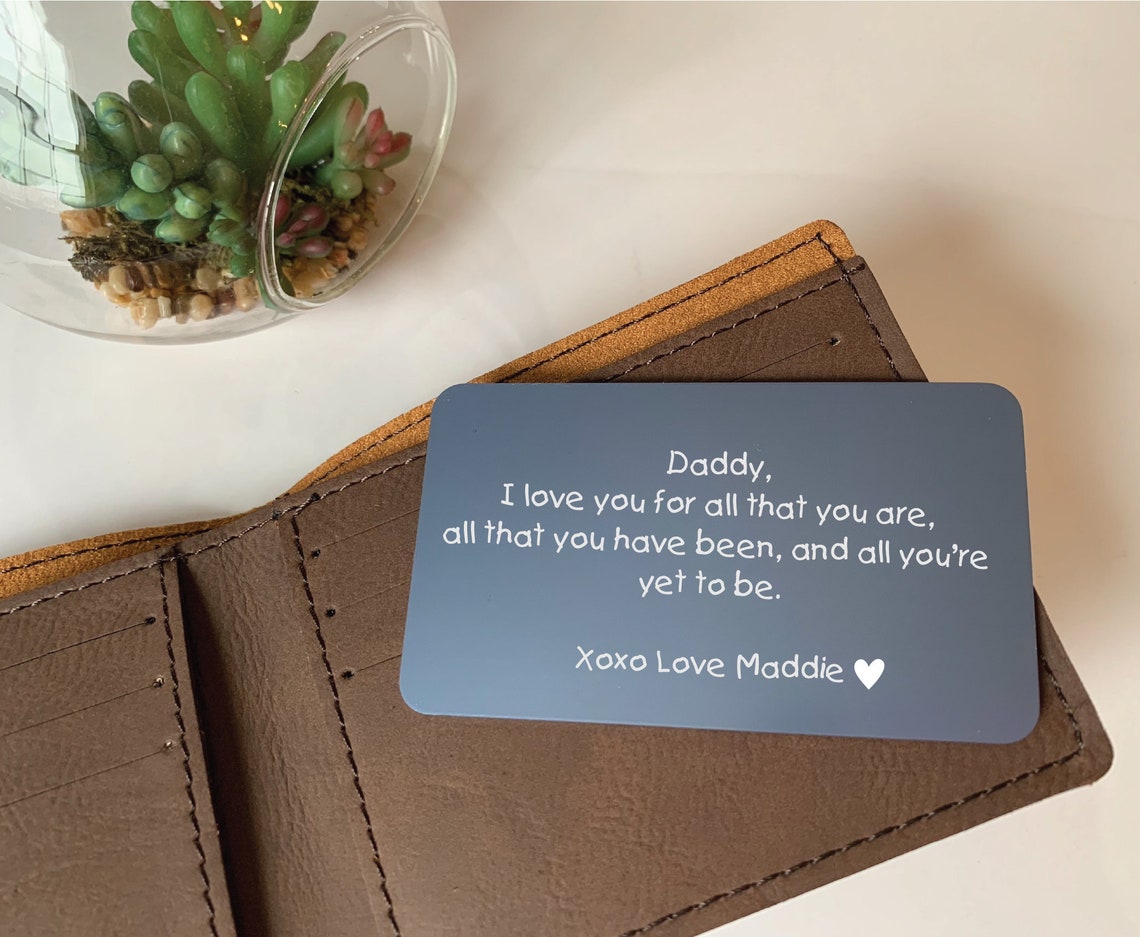 Personalized Wallet Insert Card: Engraved Aluminum Boyfriend Gift - Etsy