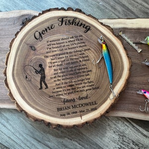 Gone Fishing Memorial, Fishing in Heaven Poem Gift, Gone Fishing Plaque ...