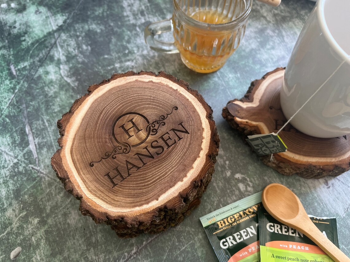 Personalized Wood Coasters Tree Coasters Personalized - Etsy