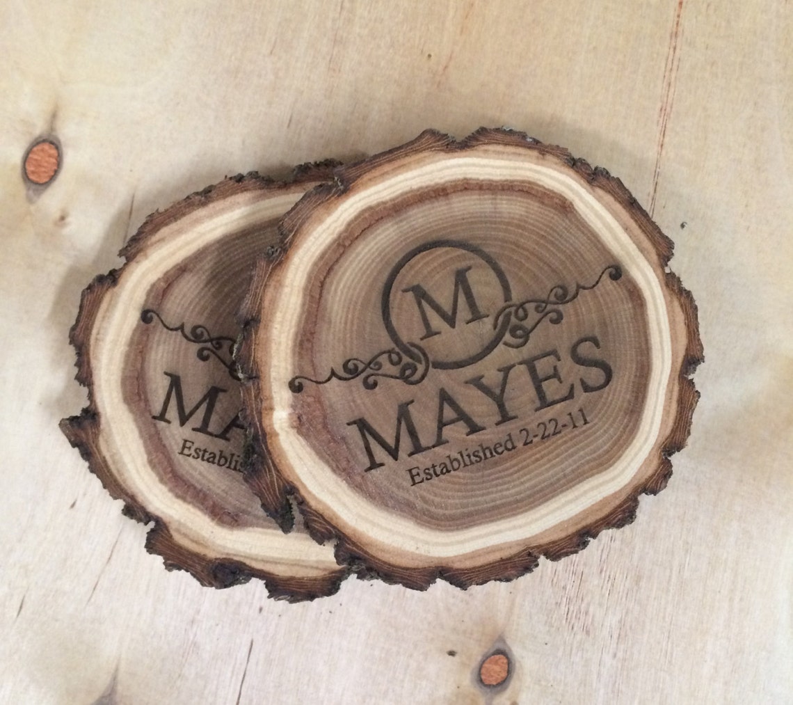 Personalized Wood Coasters Tree Coasters Personalized - Etsy