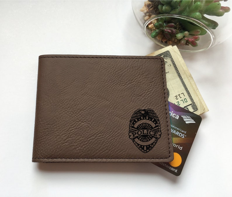 Personalized Police Officer Wallet | Engraved Faux Leather Gift - Etsy