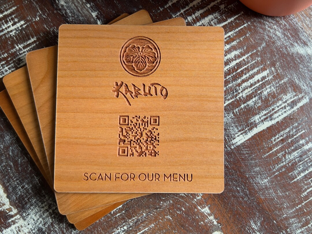 Restaurant Menu Display QR Code Coasters Display Your QR Code on ...
