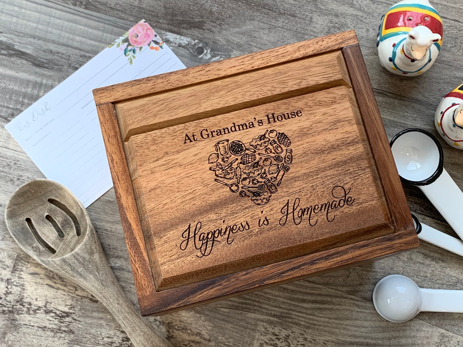 Family Recipes Wood Recipe Box for All Occasions Multiple | Etsy