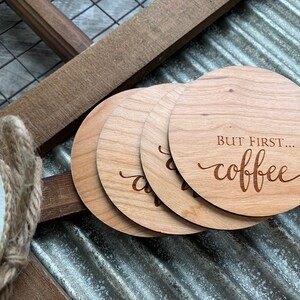 Coffee Coasters | but First Coffee | Coworker Gifts | Coffee Lovers ...