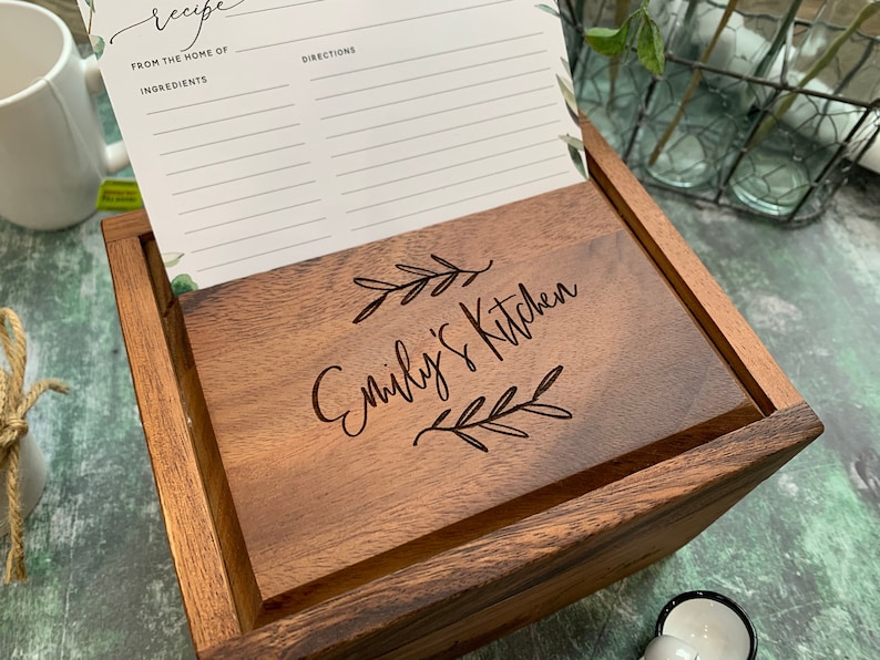 Wood Heirloom Recipe Boxes for 4x6 Cards Kitchen Recipe - Etsy