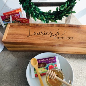 Tea Time, Monogram Tea Box Wood | Tea Box Engraved | Mother's Day Gift ...