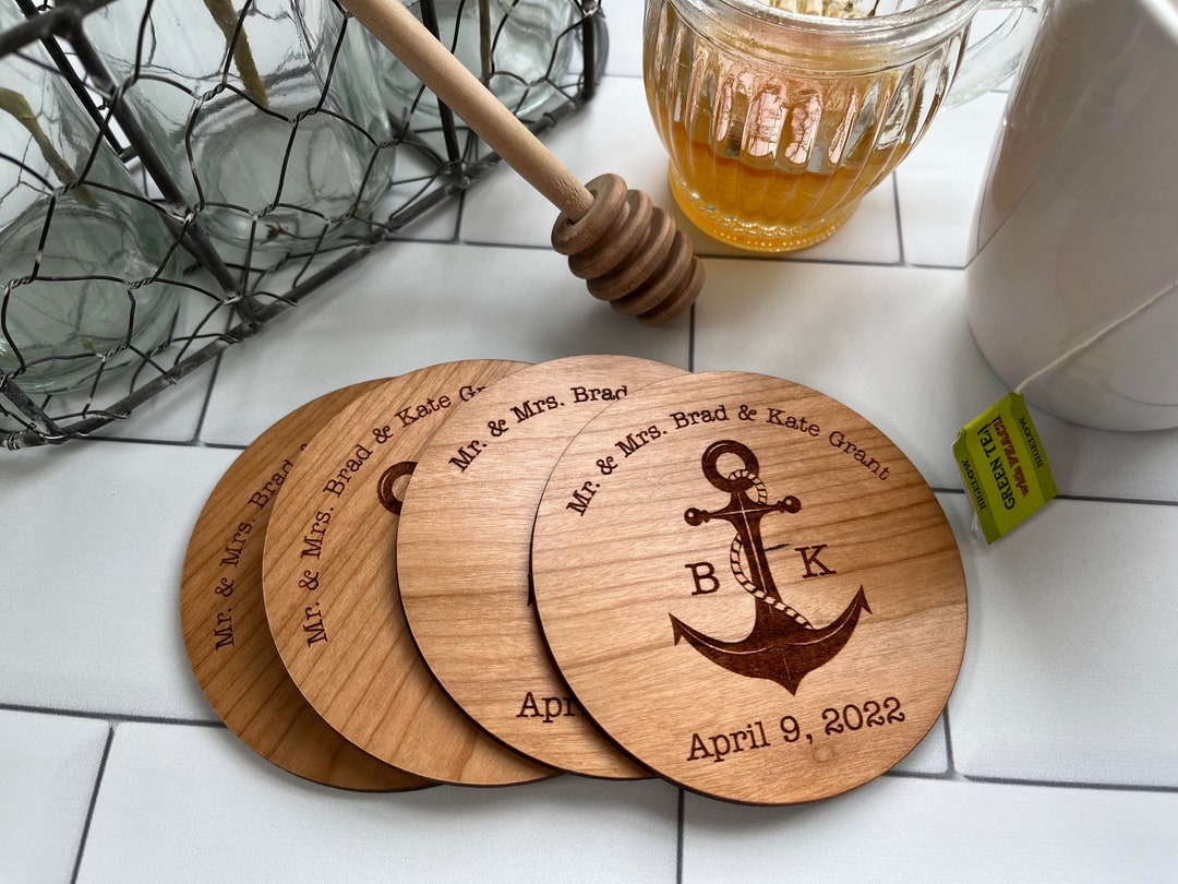 Anchor Decor | Nautical Coasters | Anchor Coasters | Nautical Wedding ...