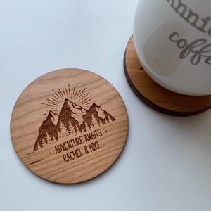 Adventure Awaits Gift for the Couple | Wooden Coasters | Outdoorsy ...