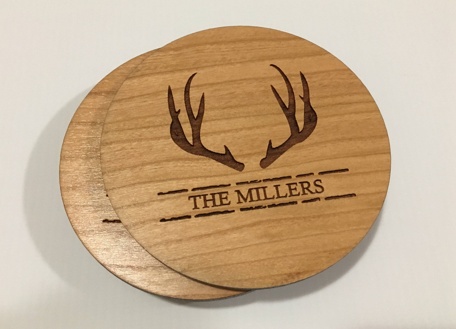 Hunting Gift for Cabin Personalized Wood Coasters Round - Etsy